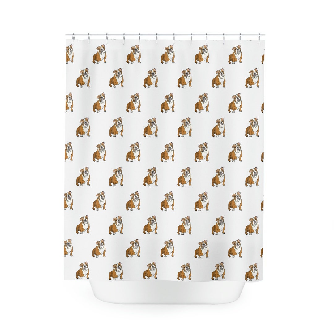 Chill Winston British Bulldog - Shower Curtain - Etsy
