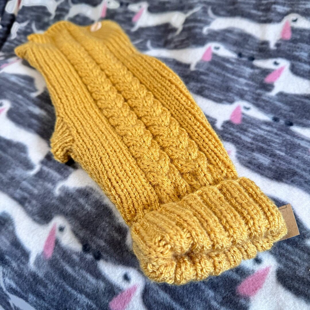 Mustard Winter Jumper Dog Coat, Cold Weather Xmas Outfit,knitwear ...