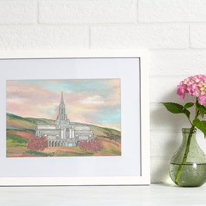 LDS Temple Fine Art - Cardstock Print - Original Artwork - Bountiful ...