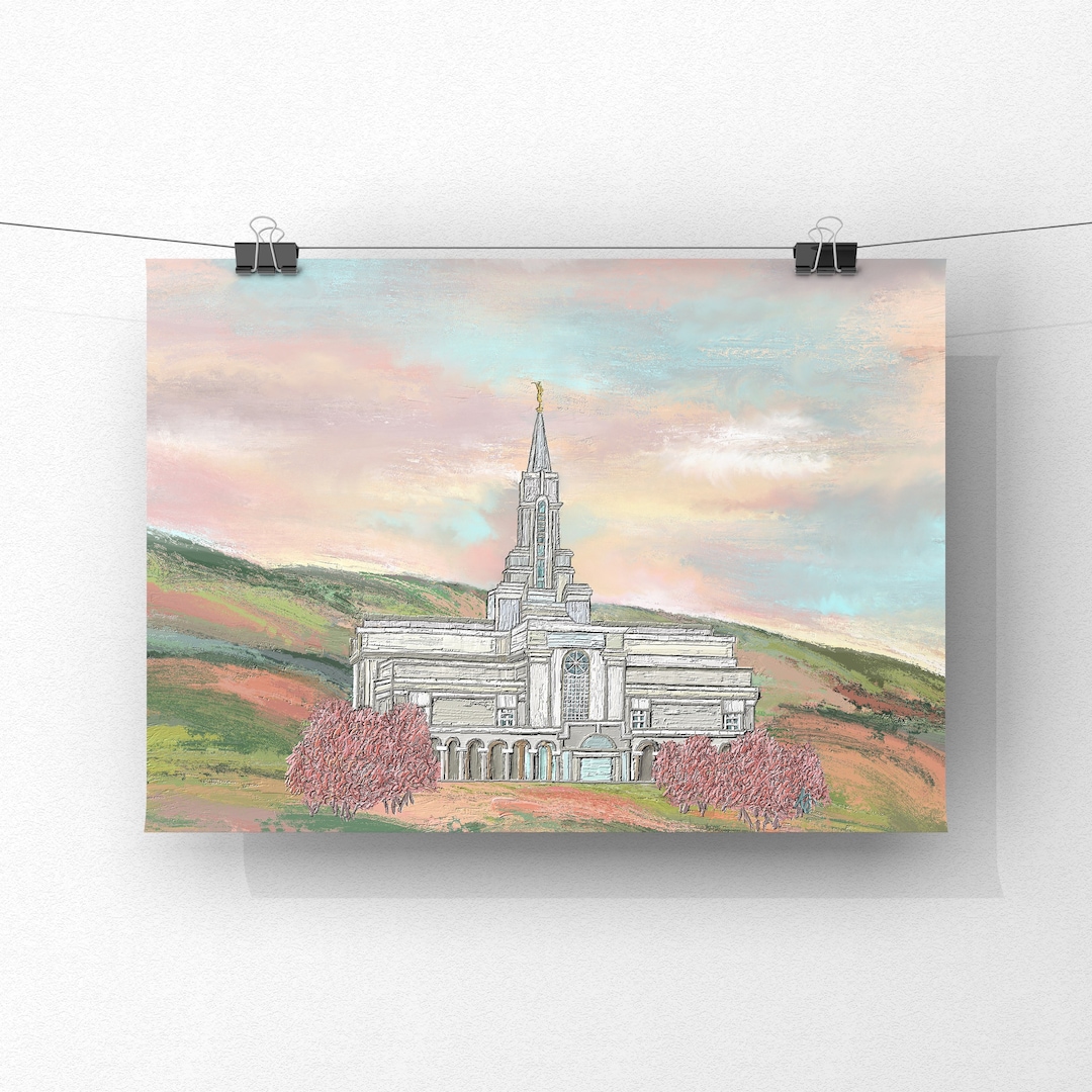 LDS Temple Fine Art - Instant Download - Original Artwork - Bountiful ...