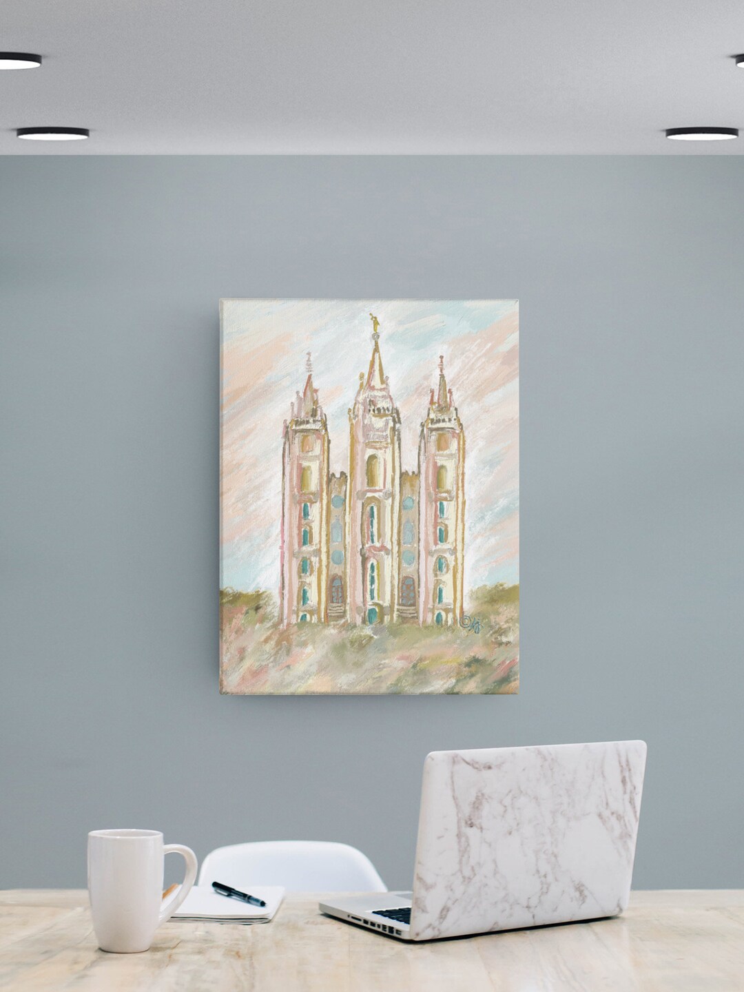 LDS Temple Fine Art - Canvas Print - Original Artwork - “salt Lake City ...