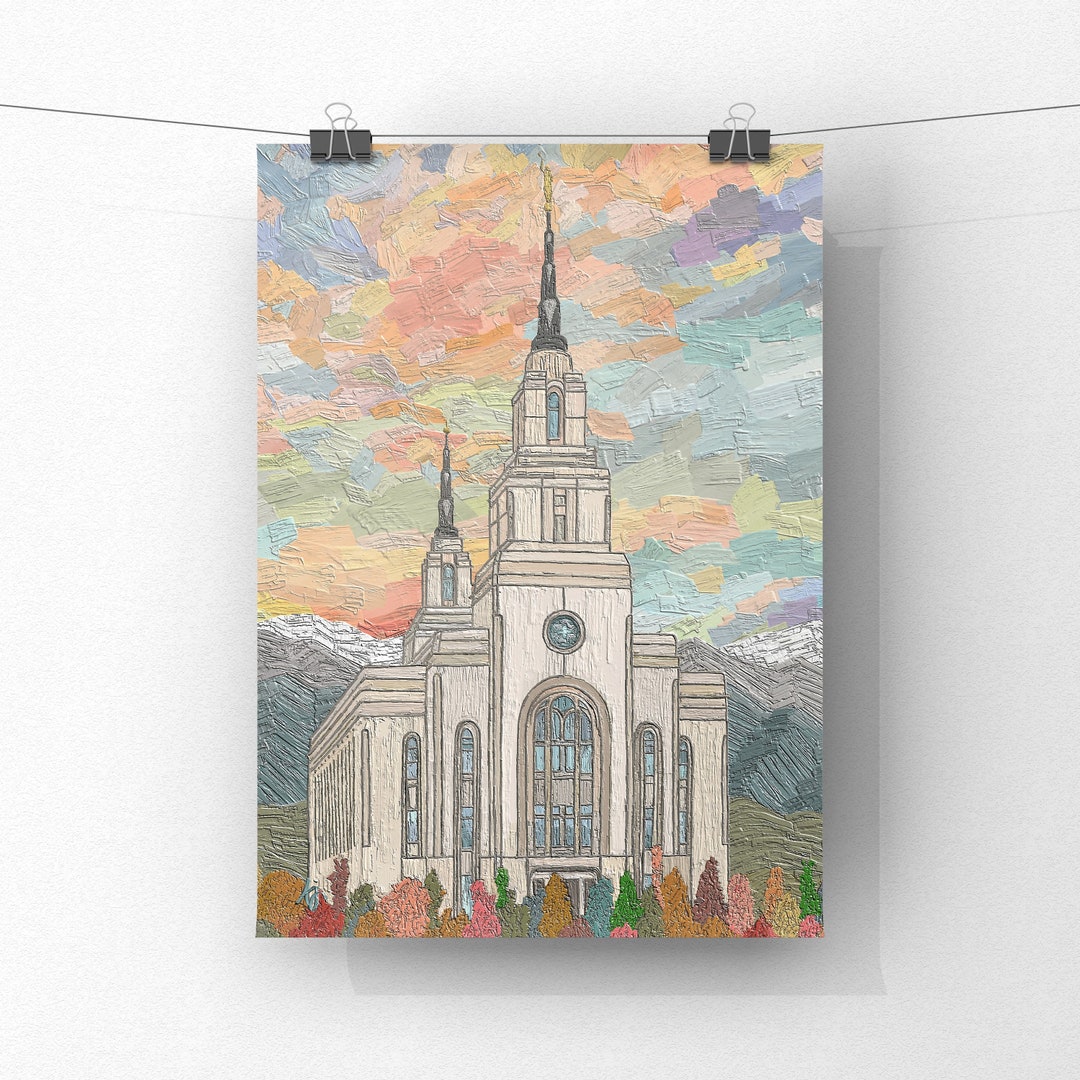 Lds Temple Art Print Layton Utah Temple Instant Download Original Artwork Etsy