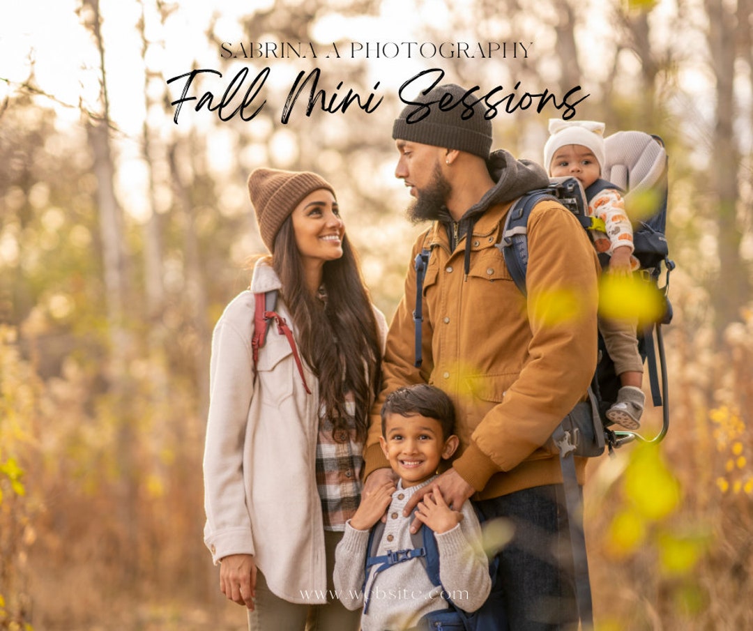 4 Fall Mini Session Template, Fall Mini Session Marketing Board, Autumn ...