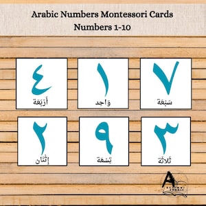 Arabic Numbers 1-10 Montessori Cards (digital Download) - Etsy
