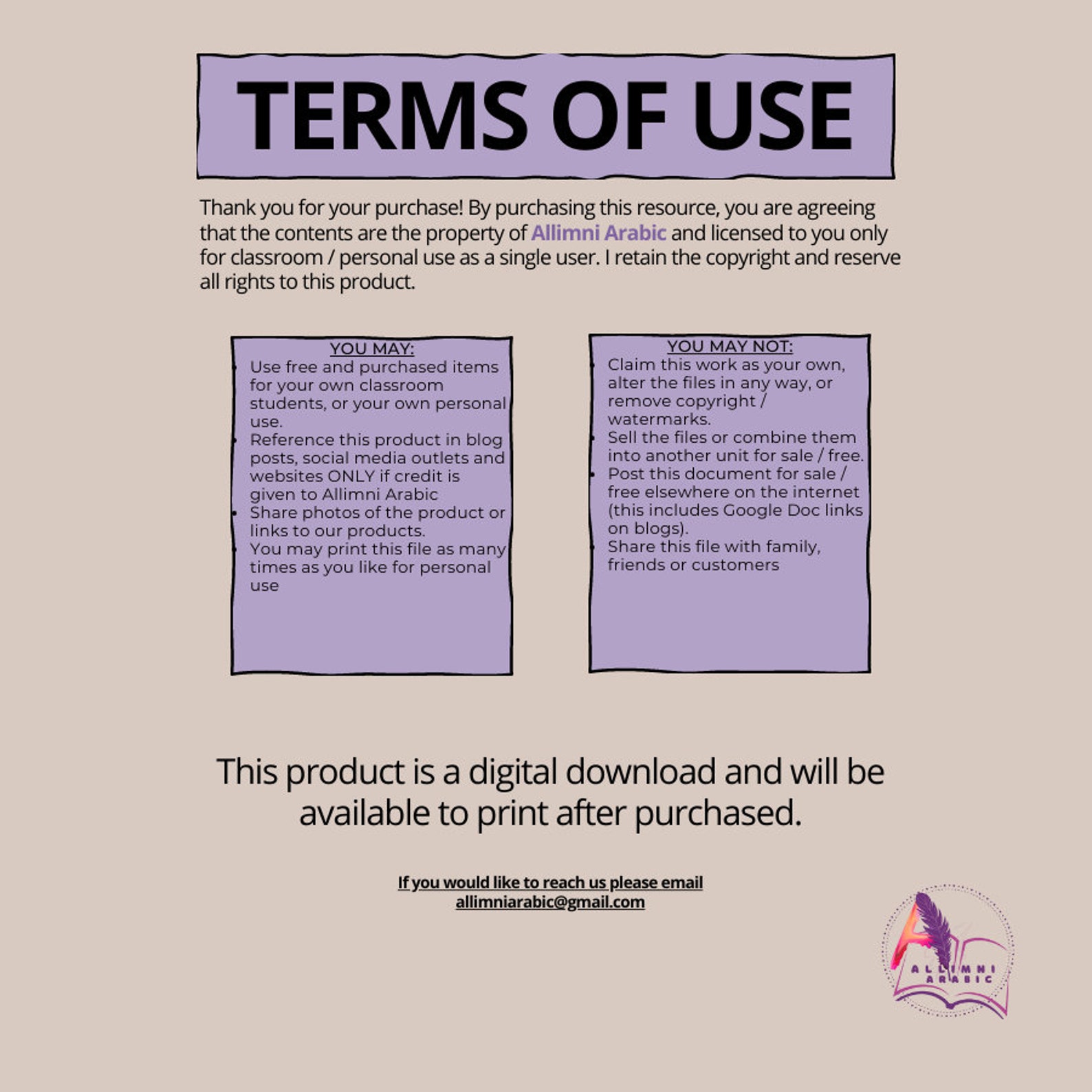 Arabic Animals Poster, Arabic Printable Poster, Arabic Poster for ...