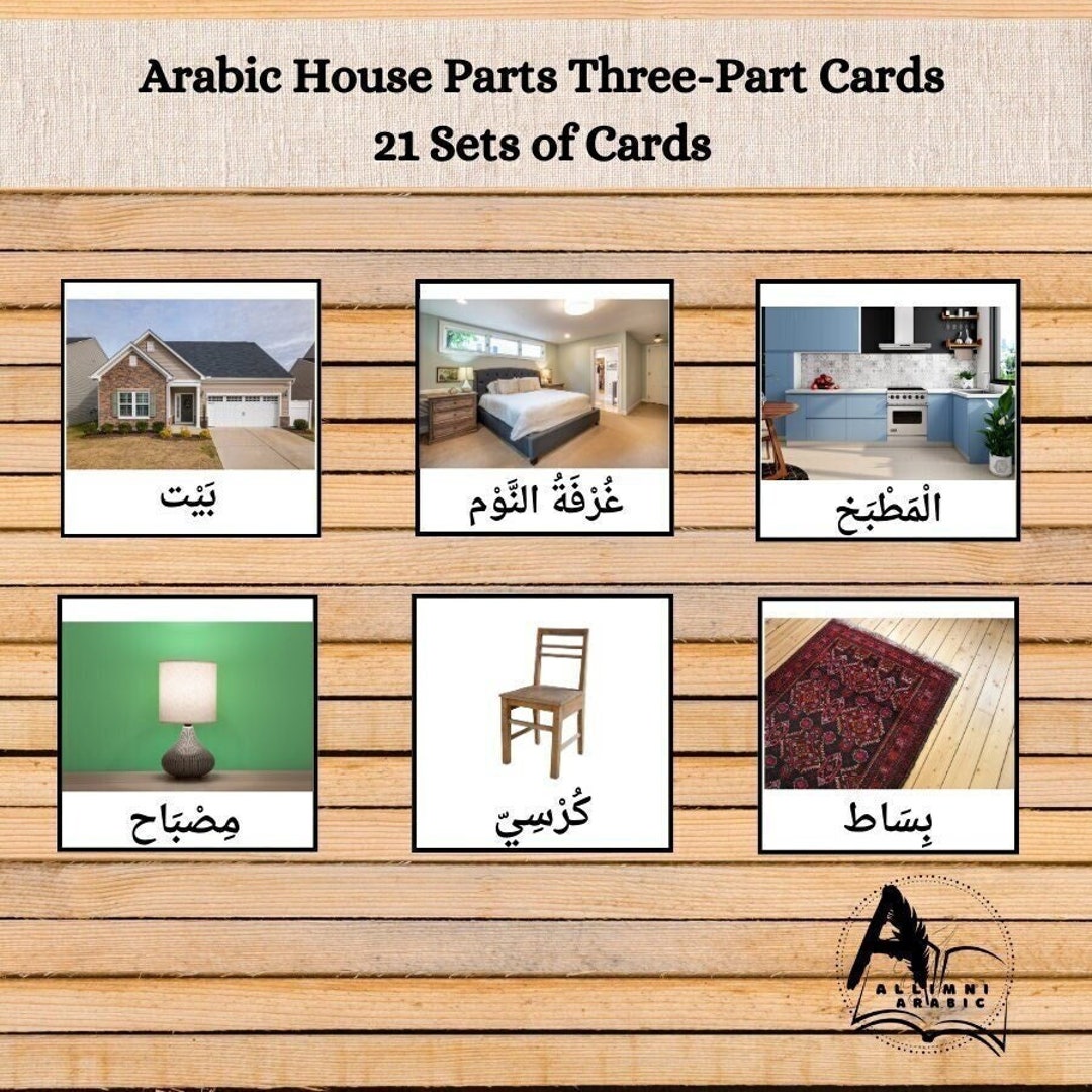 Arabic House Parts Montessori Cards: Reading Practice (PDF Download) - Etsy