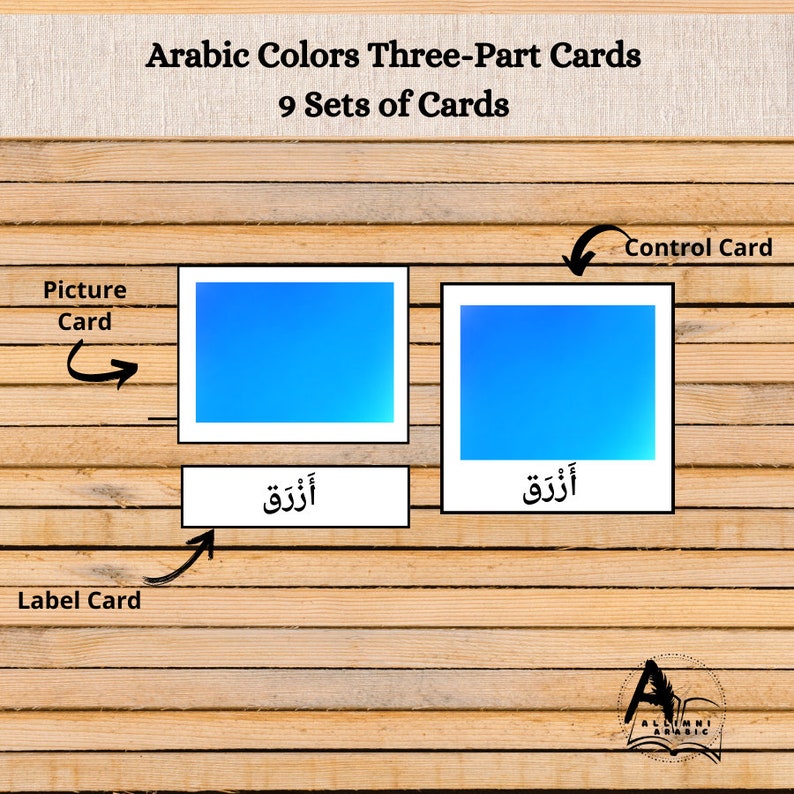 Arabic Colors Montessori Cards, Arabic Teaching Material, Arabic ...