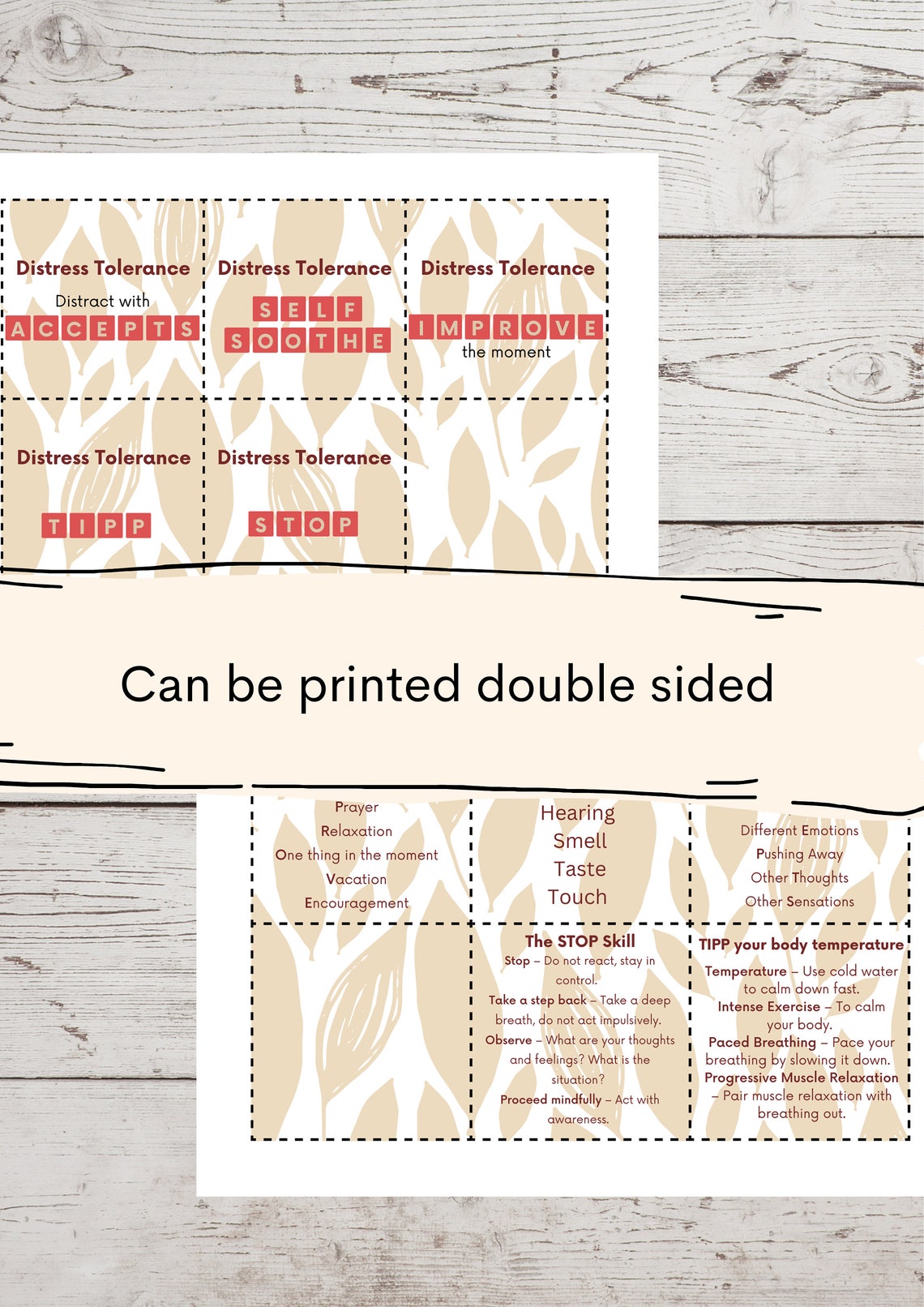 DBT Flash Cards | Dialectical Behavioural Therapy Skills Cards | BPD ...