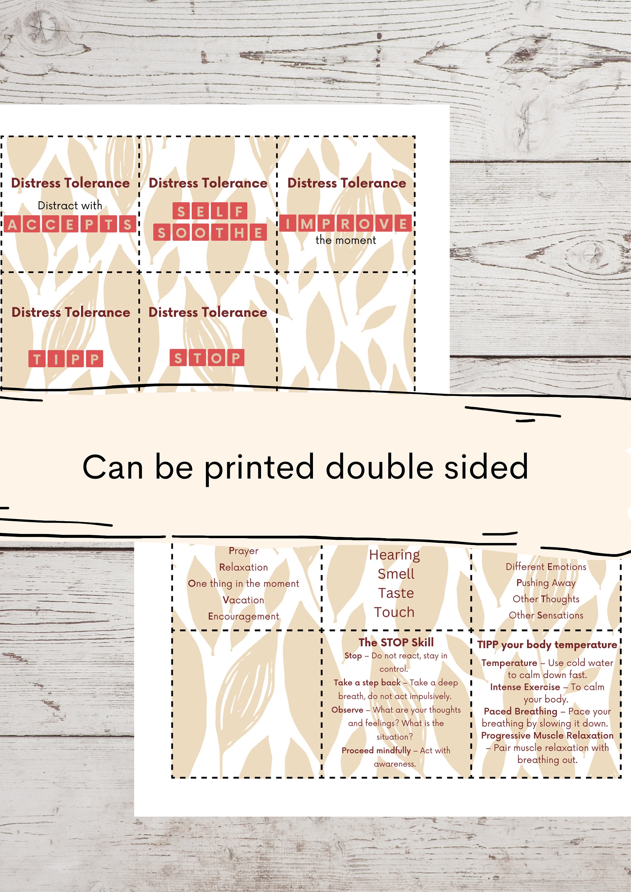 DBT Flash Cards | Dialectical Behavioural Therapy Skills Cards | BPD ...