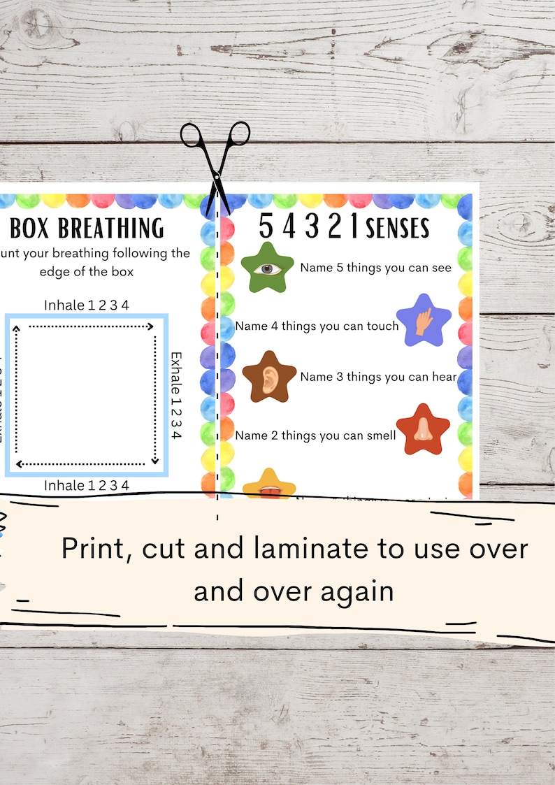 Grounding Techniques Flash Cards | Coping Skills | Anxiety Flashcards ...