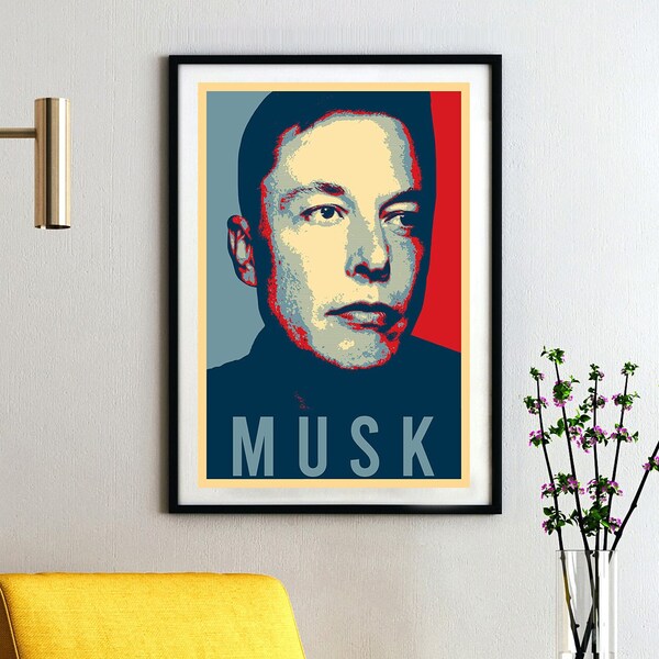 Elon Musk Print - Etsy UK