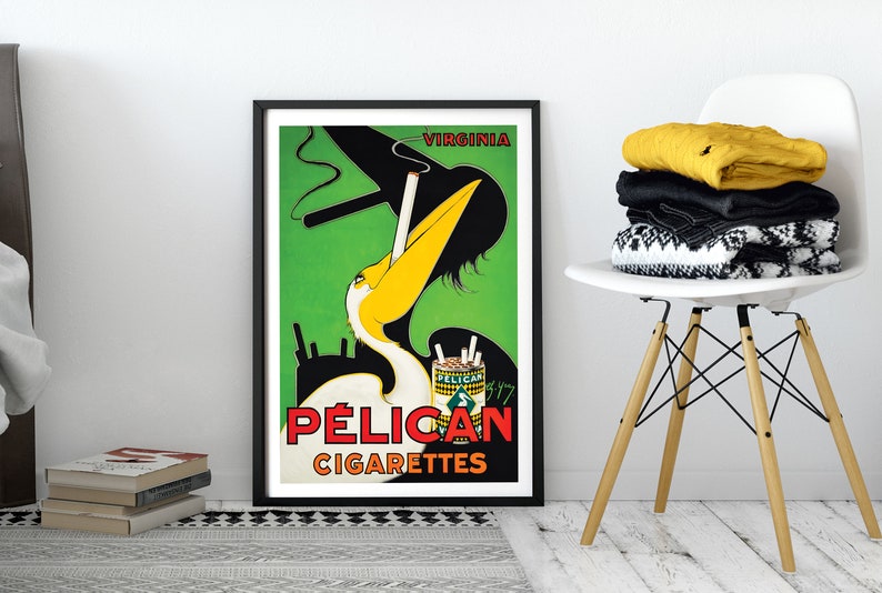 Pelican Cigarettes Vintage Poster - Etsy