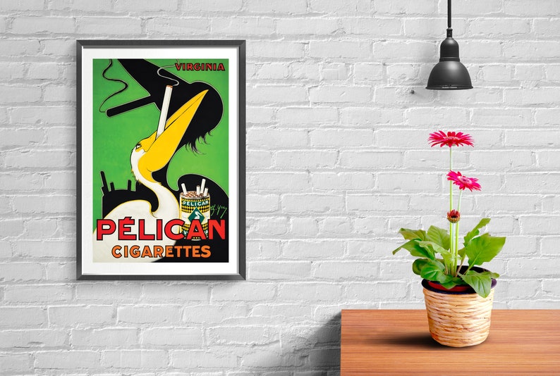 Pelican Cigarettes Vintage Poster - Etsy