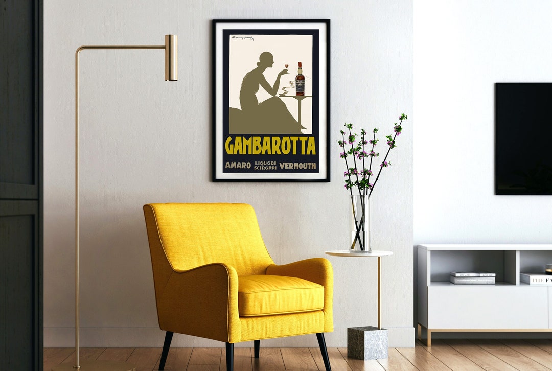Gambarotta Amaro Liquori Vermouth Vintage Food&drink Poster Canvas ...