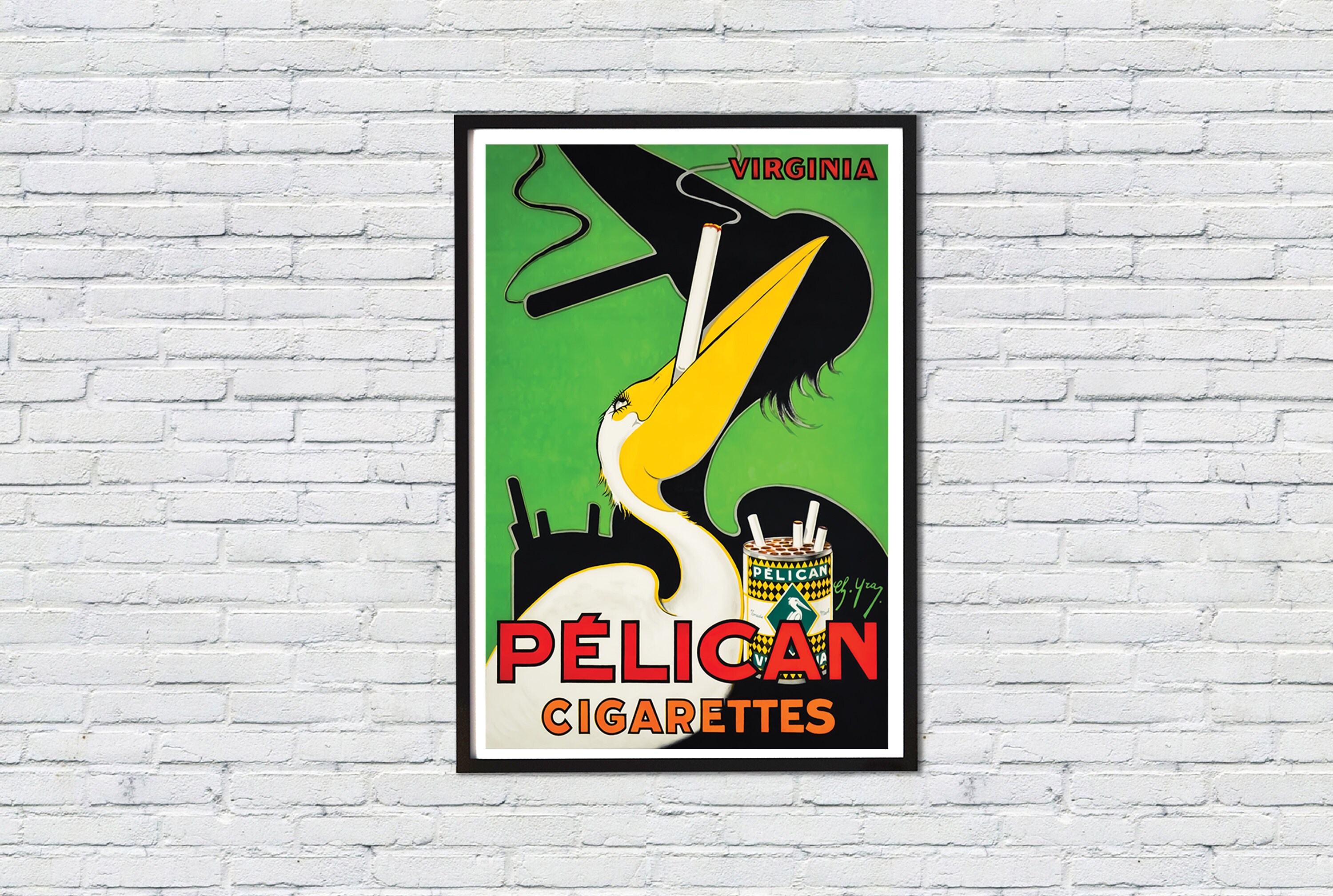 Pelican Cigarettes Vintage Poster - Etsy