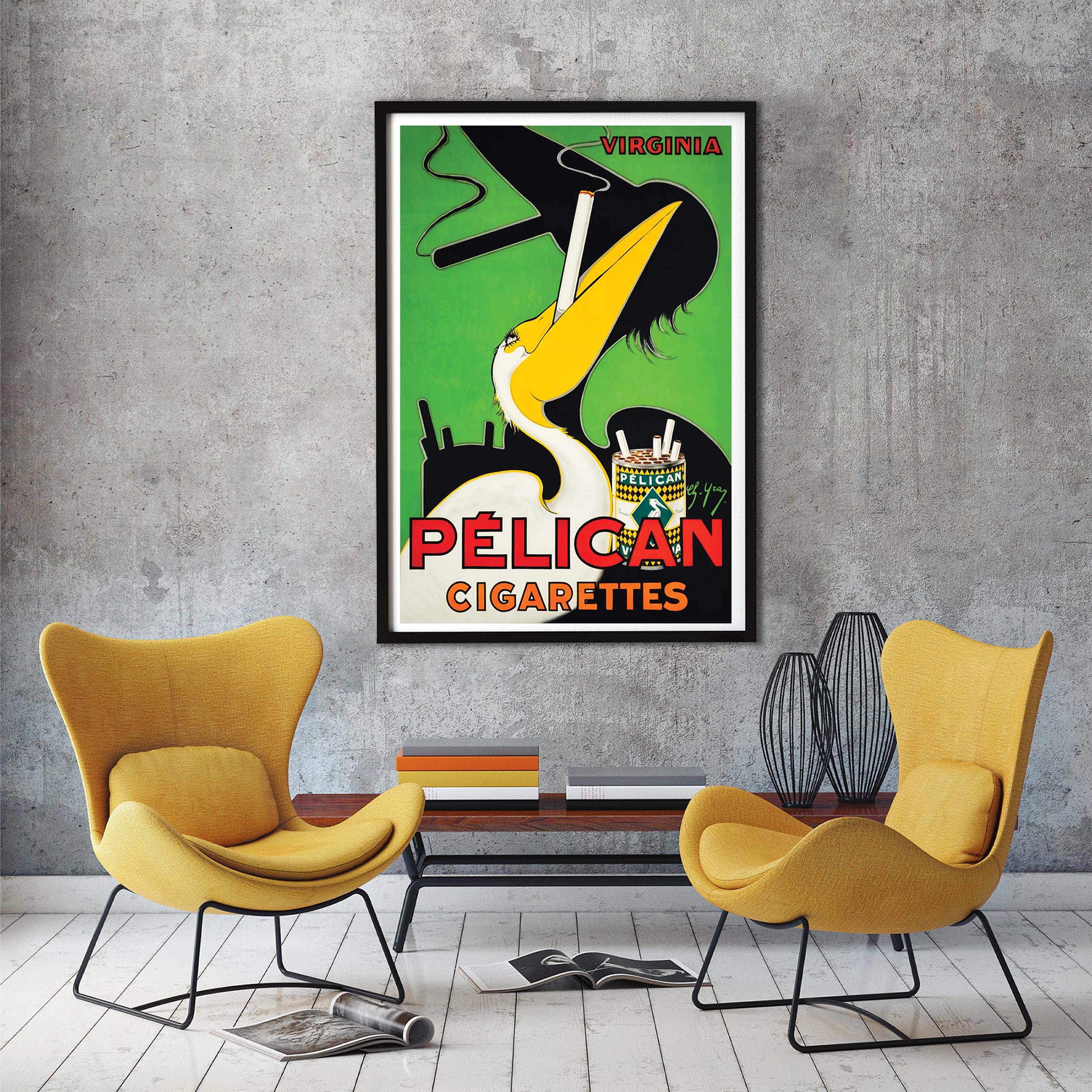 Pelican Cigarettes Vintage Poster - Etsy
