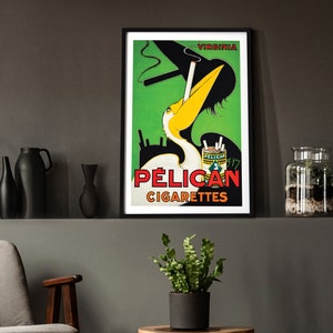 Pelican Cigarettes Vintage Poster - Etsy