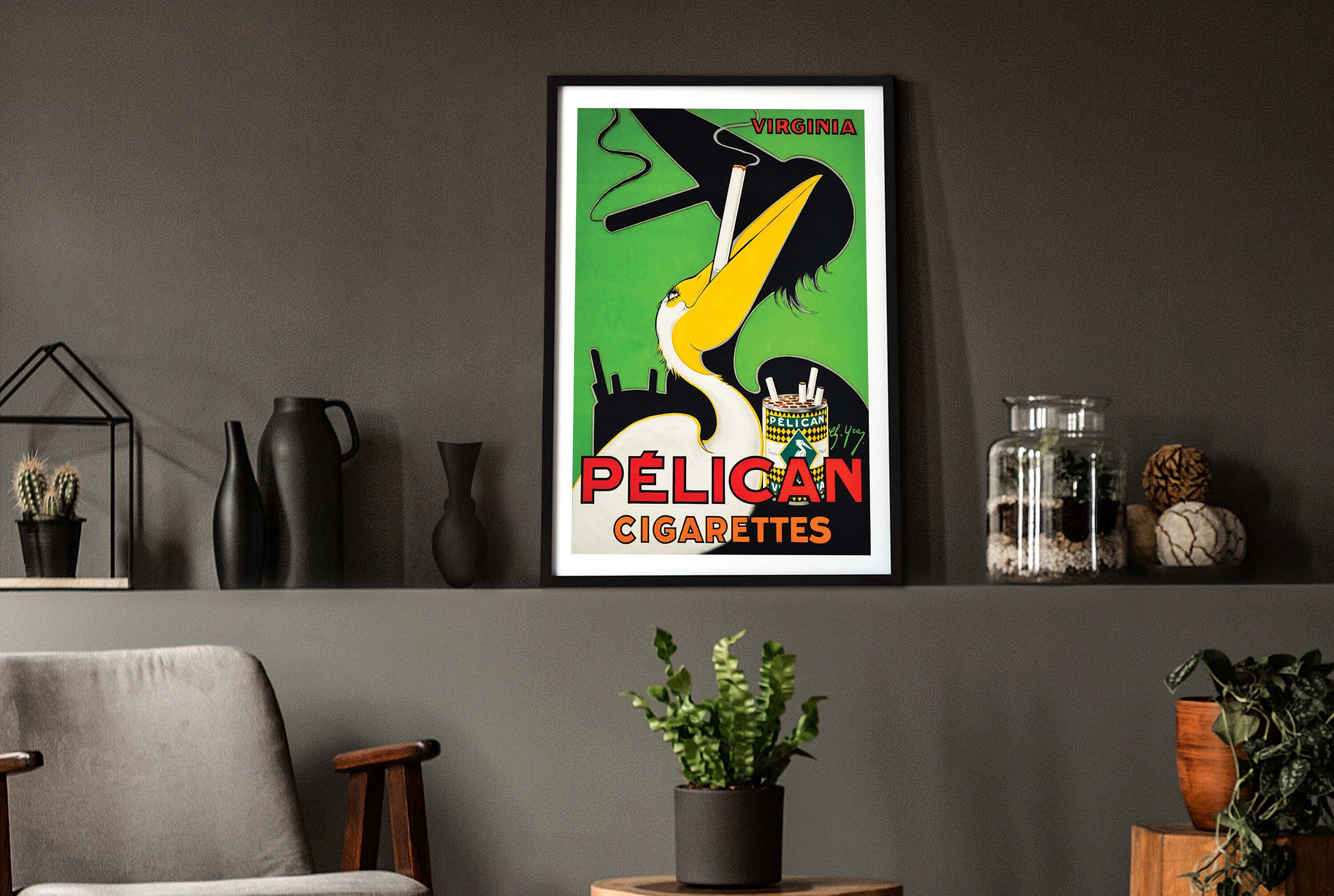 Pelican Cigarettes Vintage Poster - Etsy