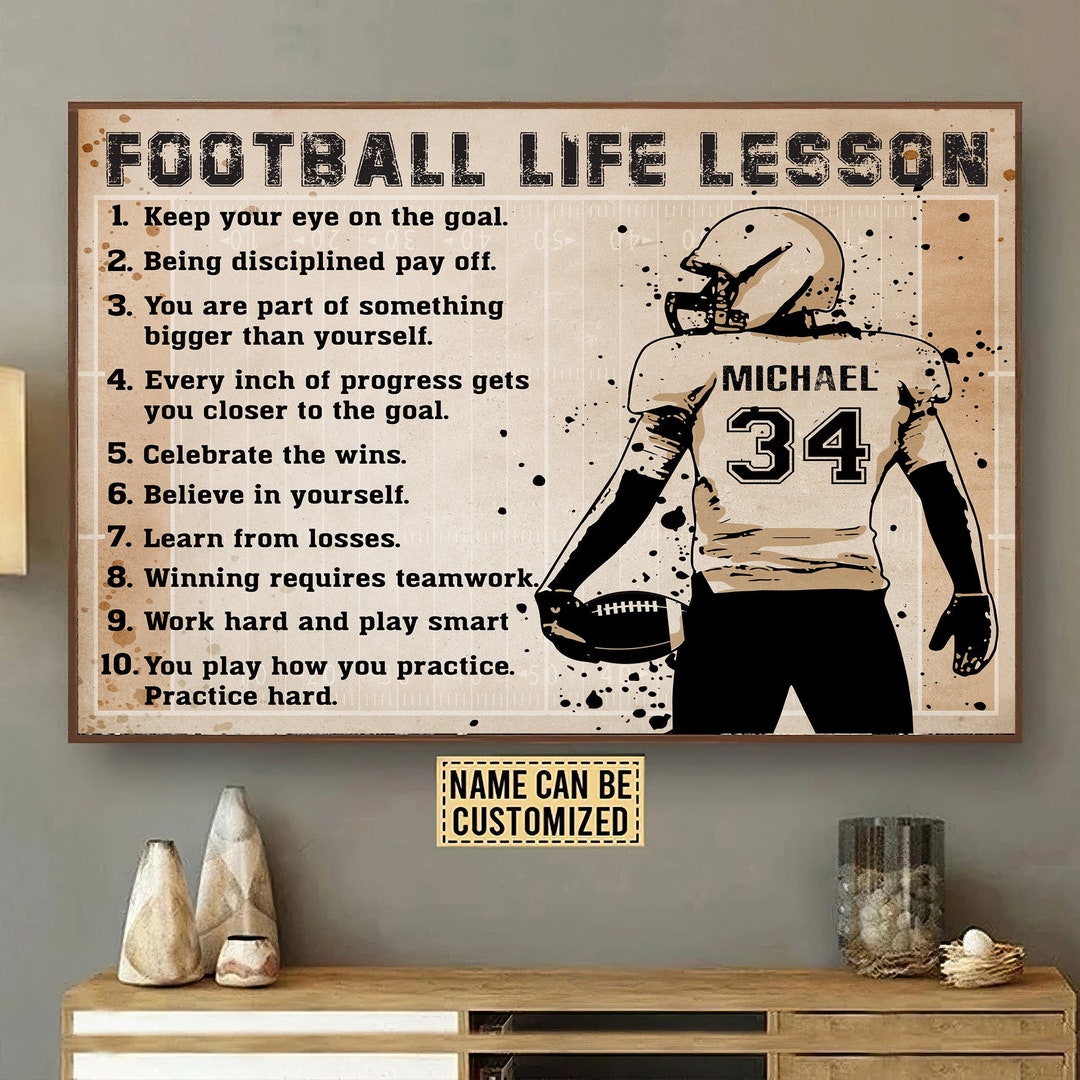 Personalized American Football Poster Football Player Print - Etsy