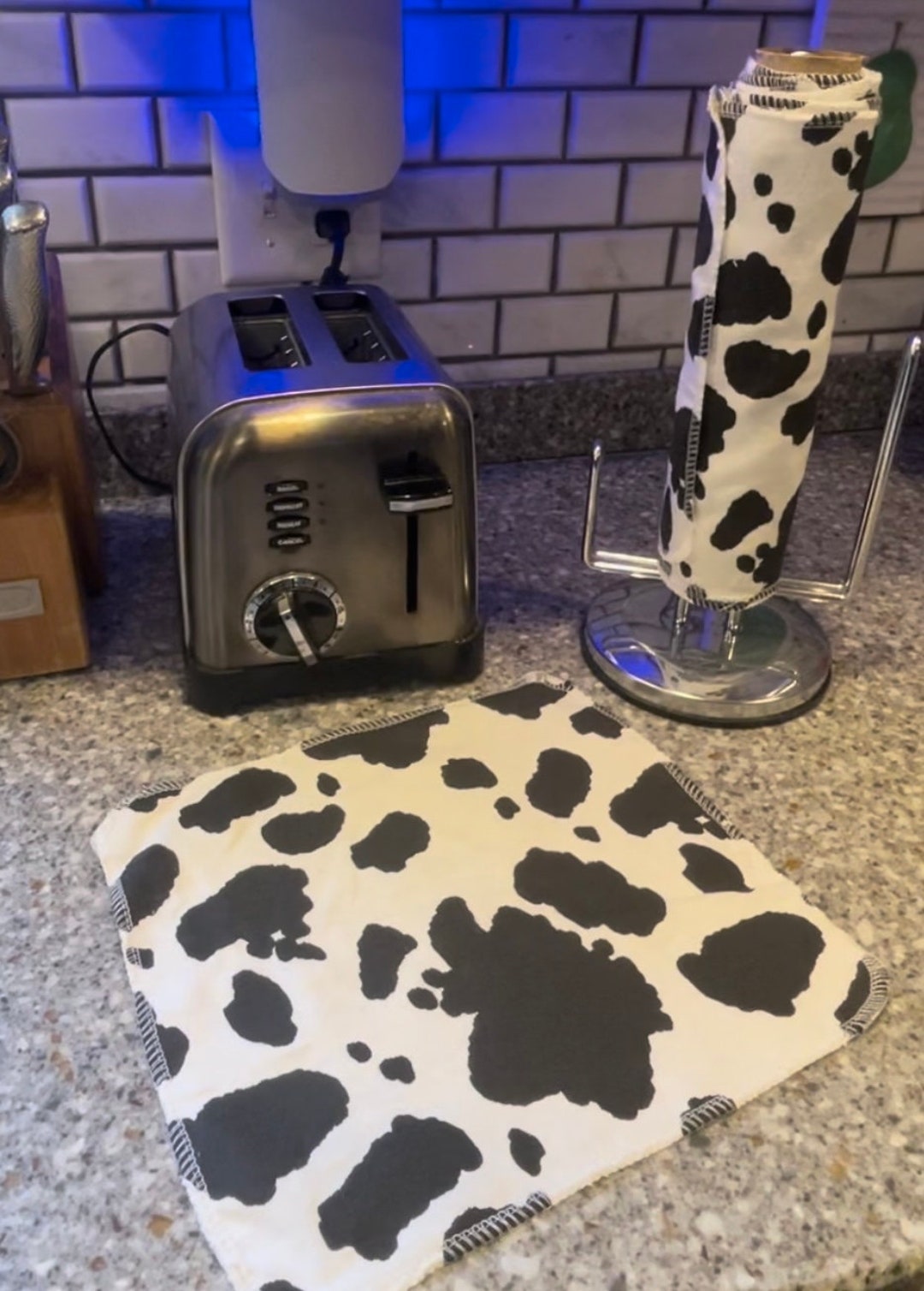 Black and White Cow Print Style Set of 10 Paperless Eco-friendly ...