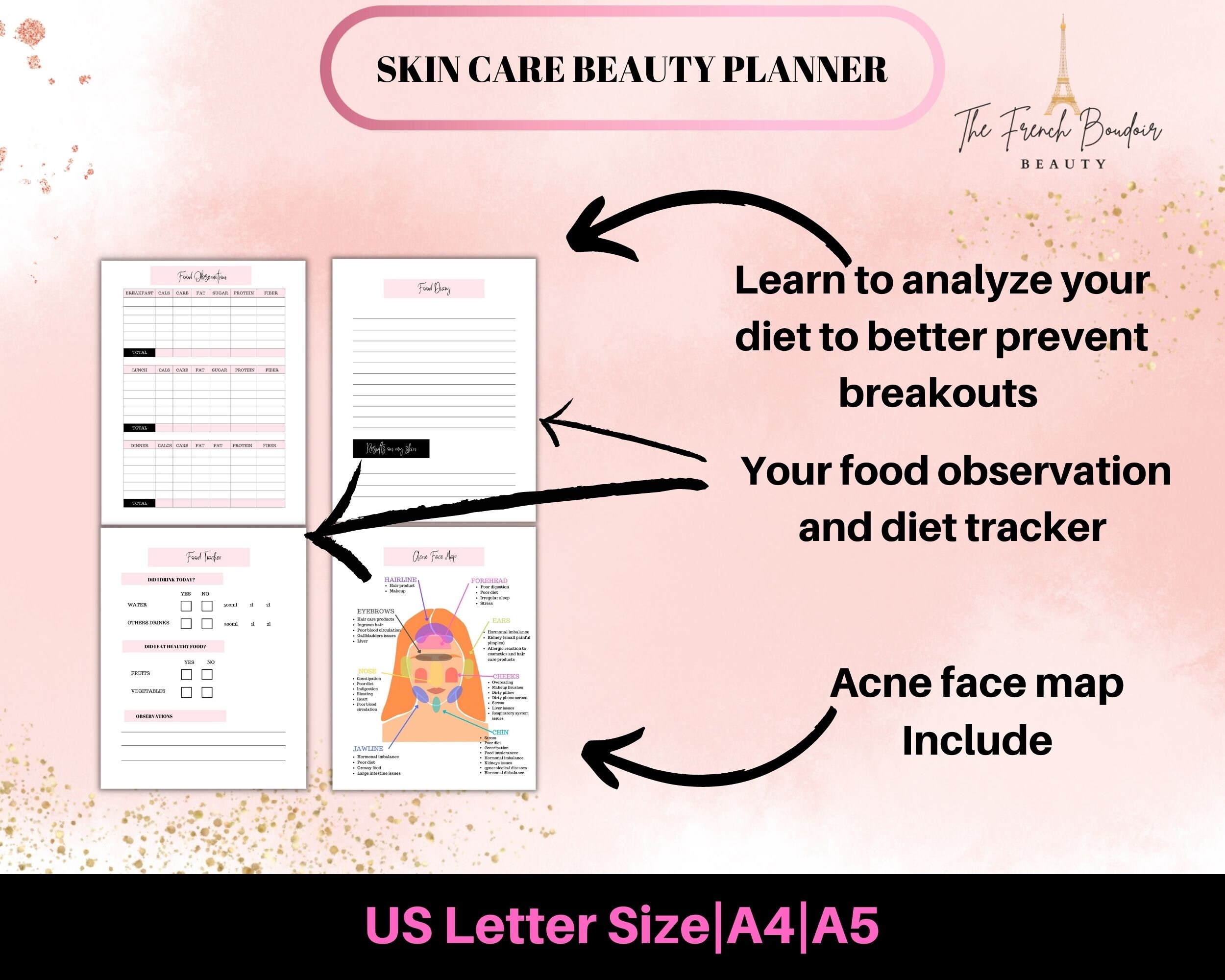 Printable Skincare Beauty Planner, Skin Care Routine Tracker, Beauty ...