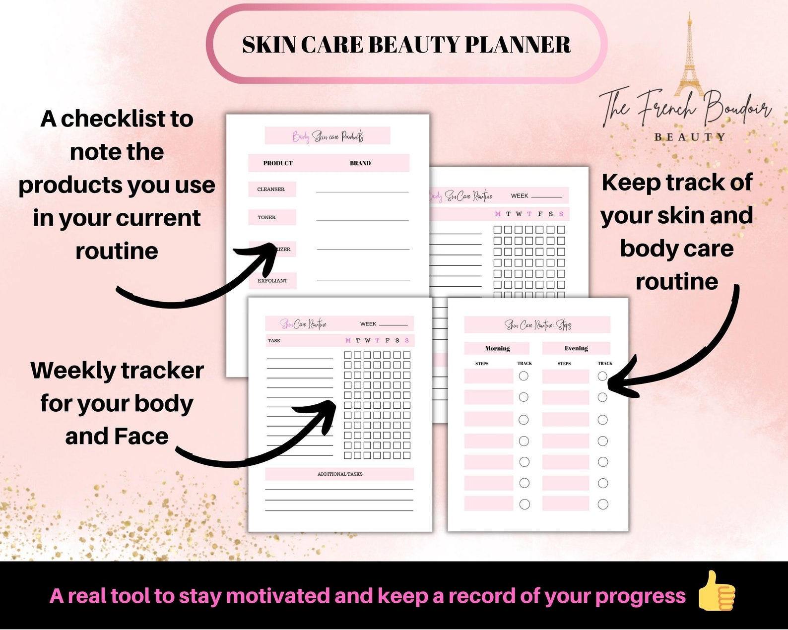 Printable Skincare Beauty Planner, Skin Care Routine Tracker, Beauty ...