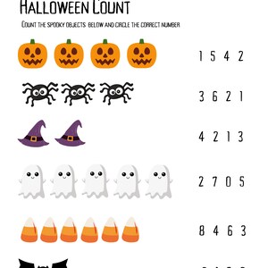 Halloween Themed Math Worksheets (pre-k) - Etsy