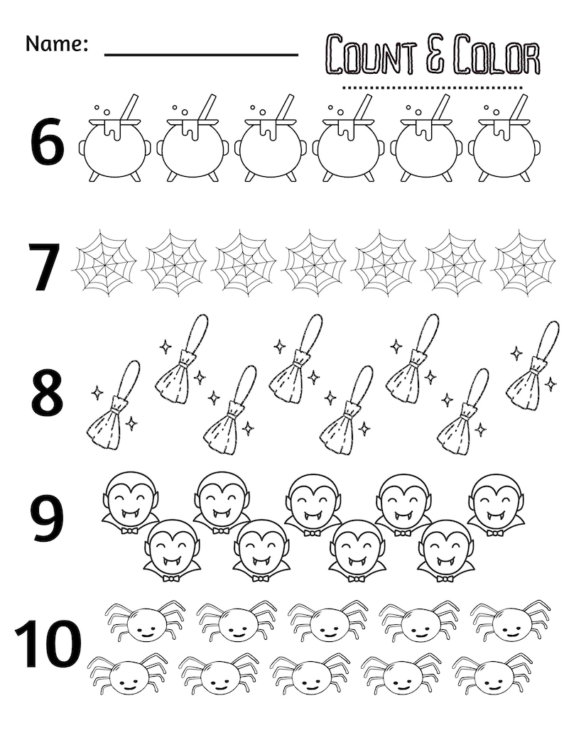 Halloween Themed Math Worksheets (pre-k) - Etsy