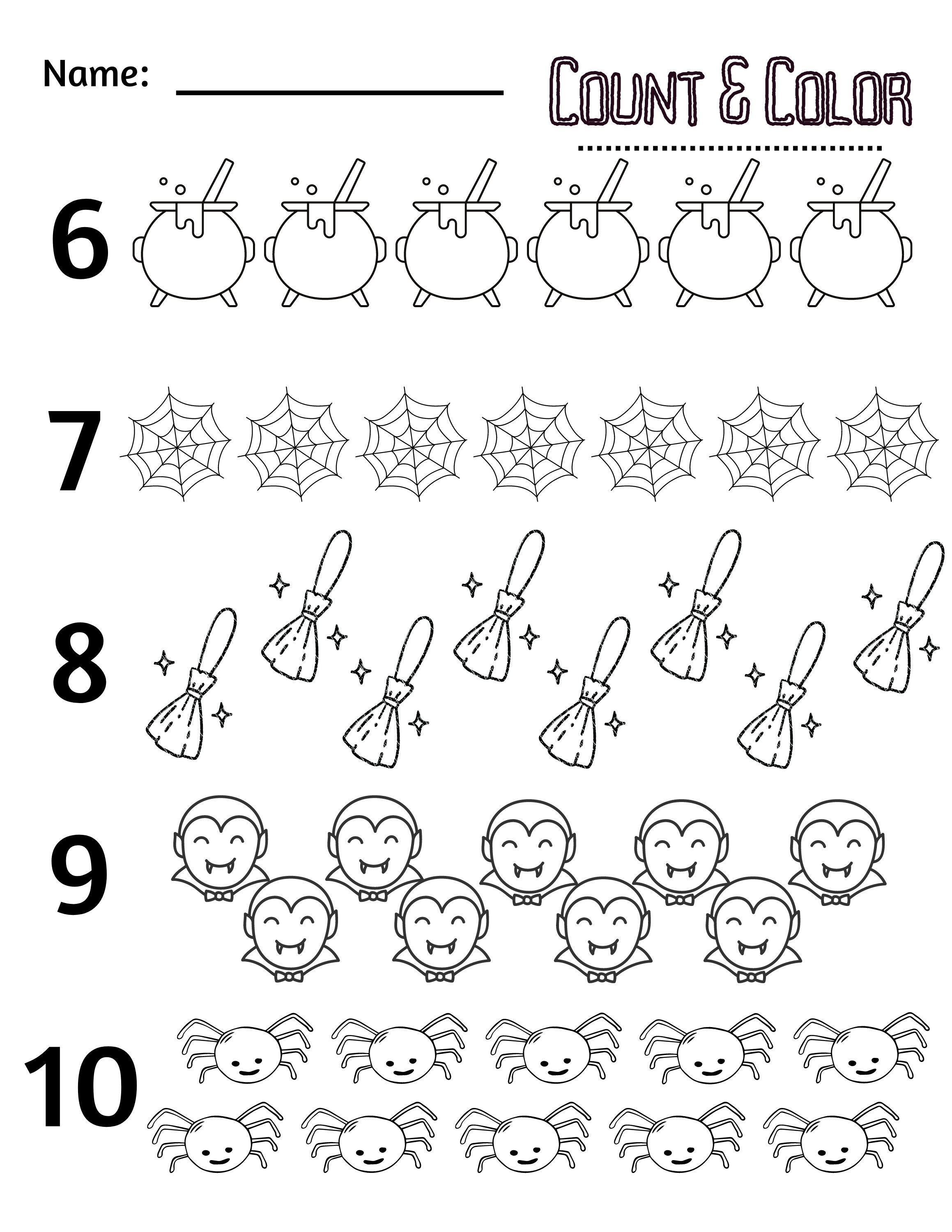 Halloween Themed Math Worksheets (pre-k) - Etsy