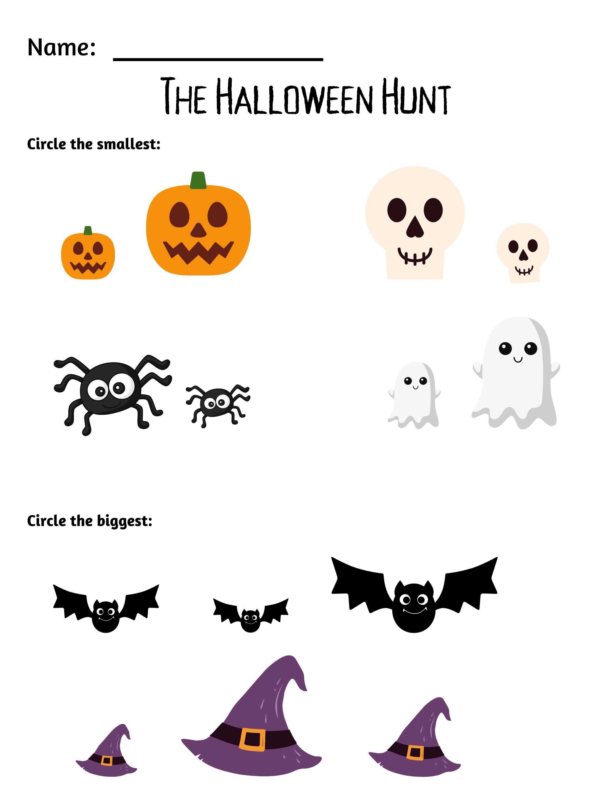 Halloween Themed Math Worksheets (pre-k) - Etsy