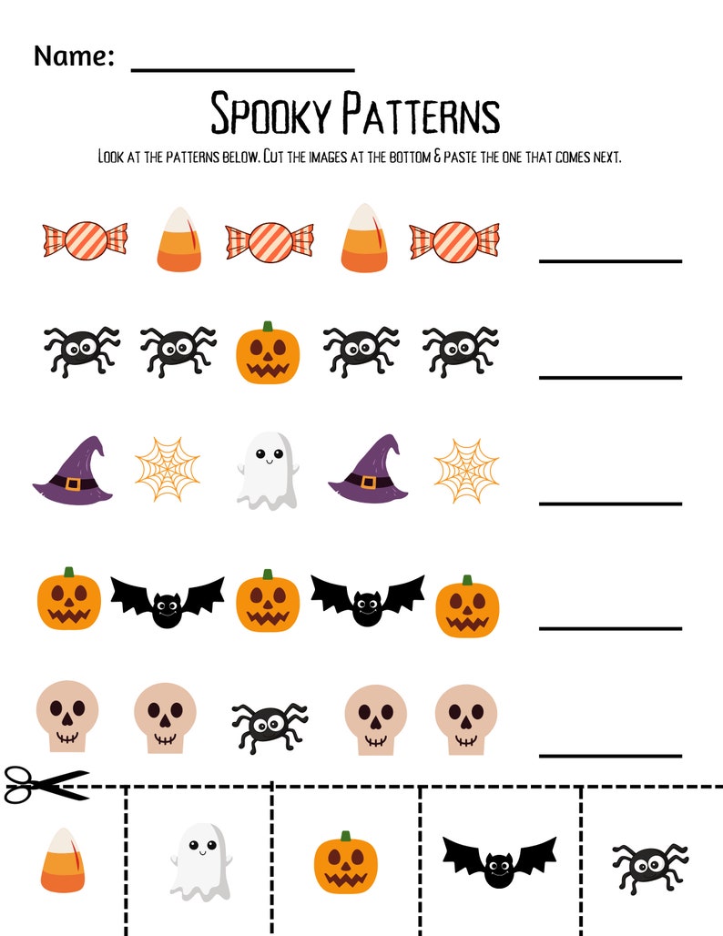 Halloween Themed Math Worksheets (pre-k) - Etsy