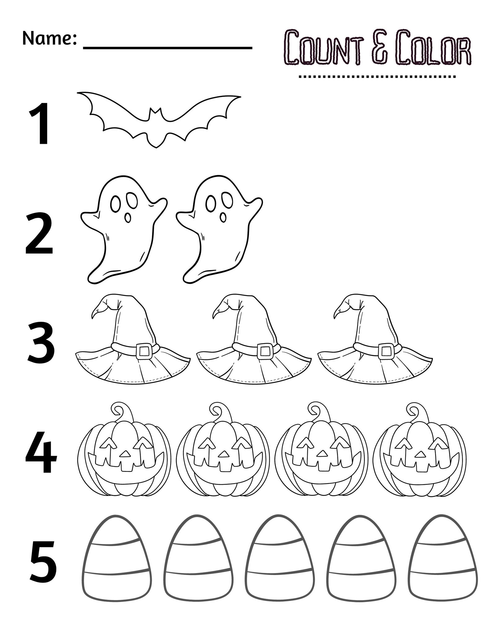 Halloween Themed Math Worksheets (pre-k) - Etsy