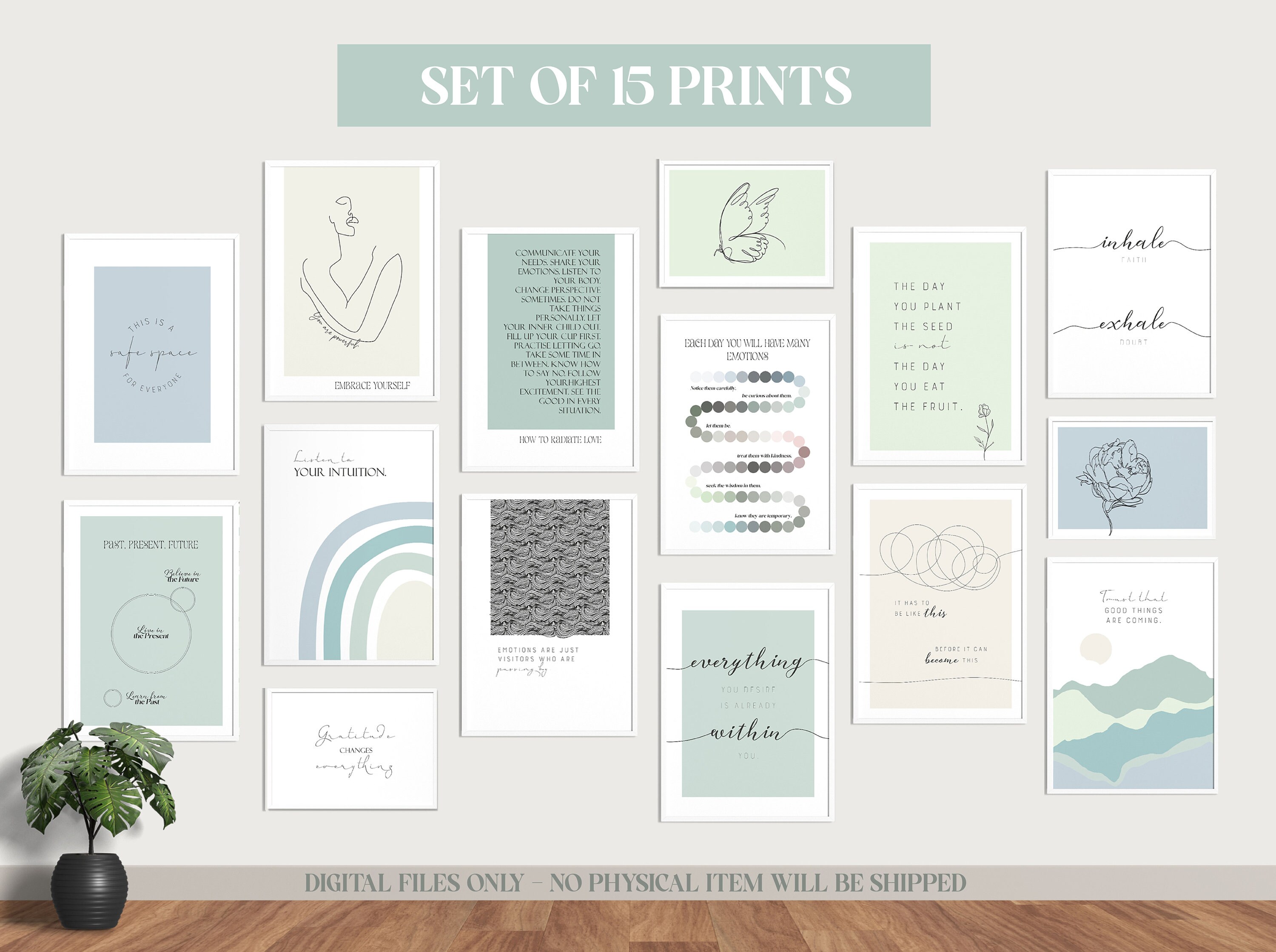 15 Mental Health Growth Mindset Therapist Office Decor Signs Counseling ...