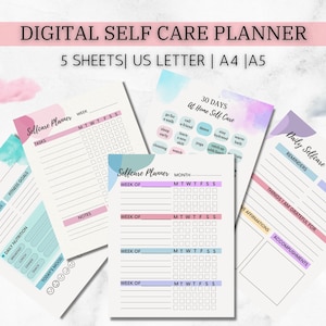 Printable Self-care Planner, Digital Download, Daily Printable Planner ...