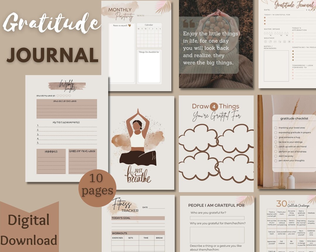 Minimalist Gratitude Journal, Daily Gratitude Journal, Self-care ...