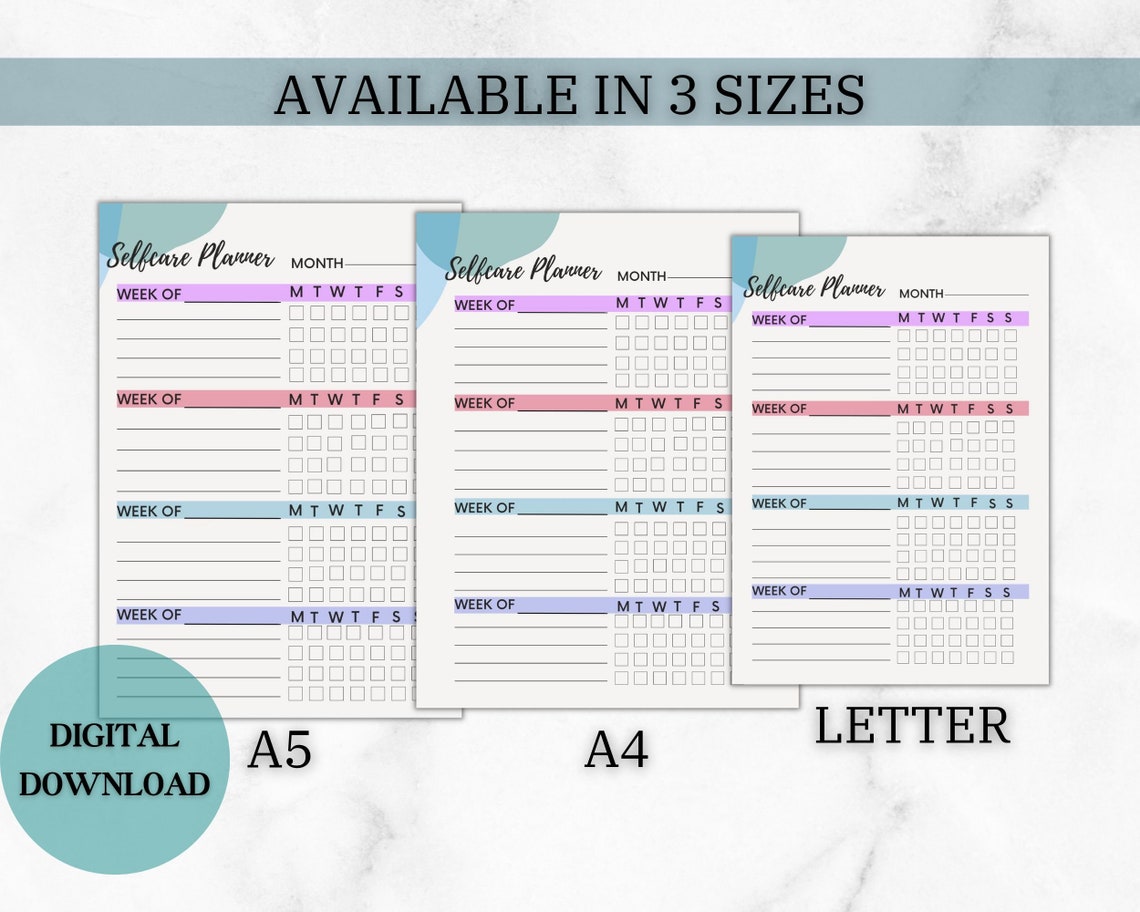 Printable Self-care Planner Digital Download Daily Printable - Etsy