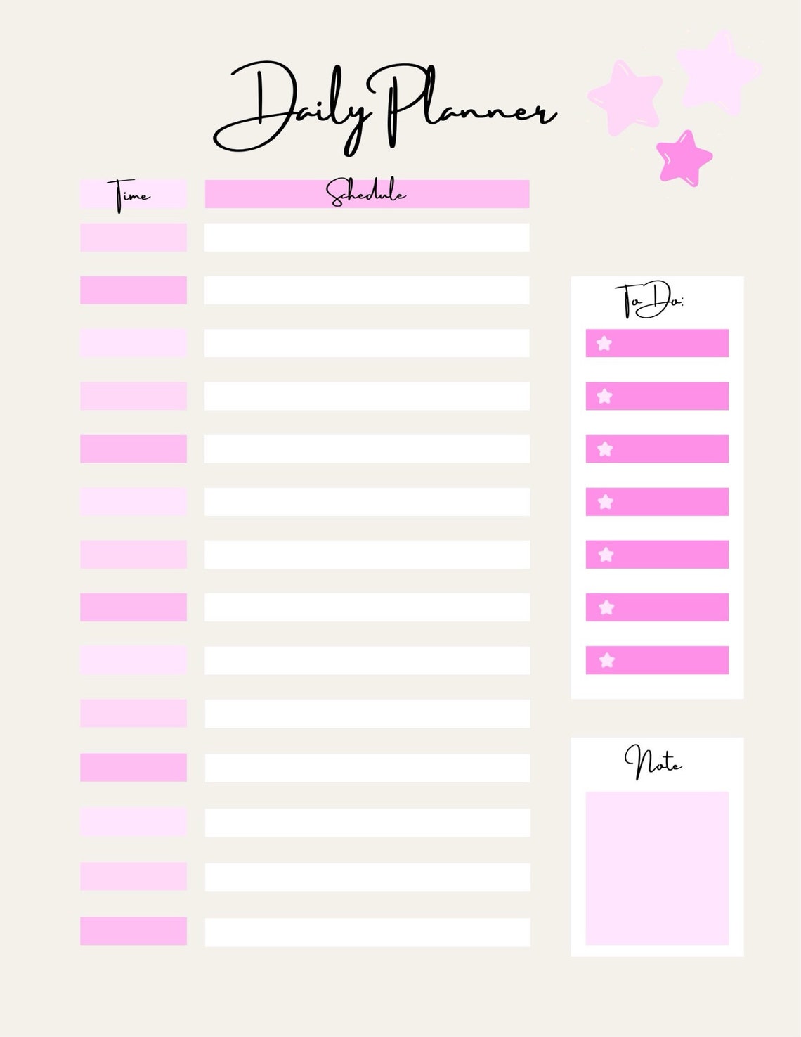 Playful Pink Daily Planner - Etsy