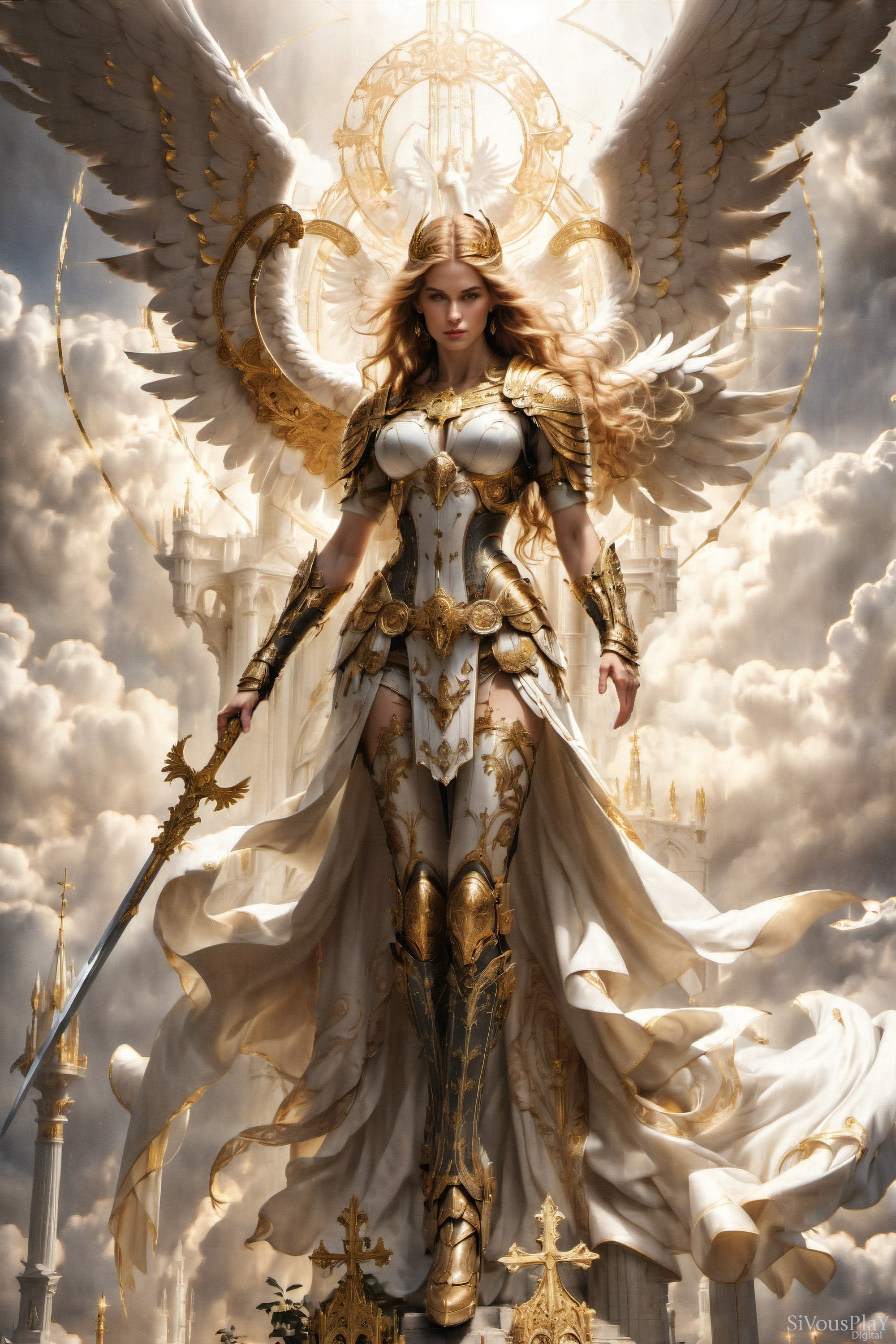 Female Archangel Art Print: Fantasy Digital Poster (digital Download ...