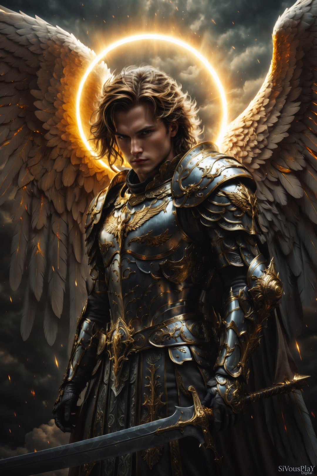 Archangels Fantasy Art Print: Holy Light Legend (digital Download) - Etsy