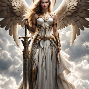 Female Archangel Art Print: Fantasy Digital Poster (digital Download ...
