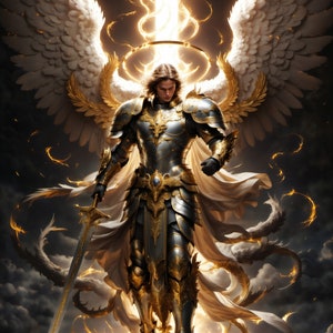 Archangels Fantasy Art Print: Holy Light Digital Poster (digital ...