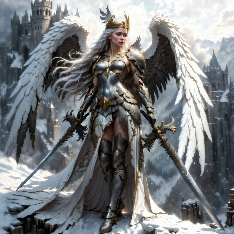 Battle Angels Collection 1, Instant Download, Printable Art, Fantasyart ...