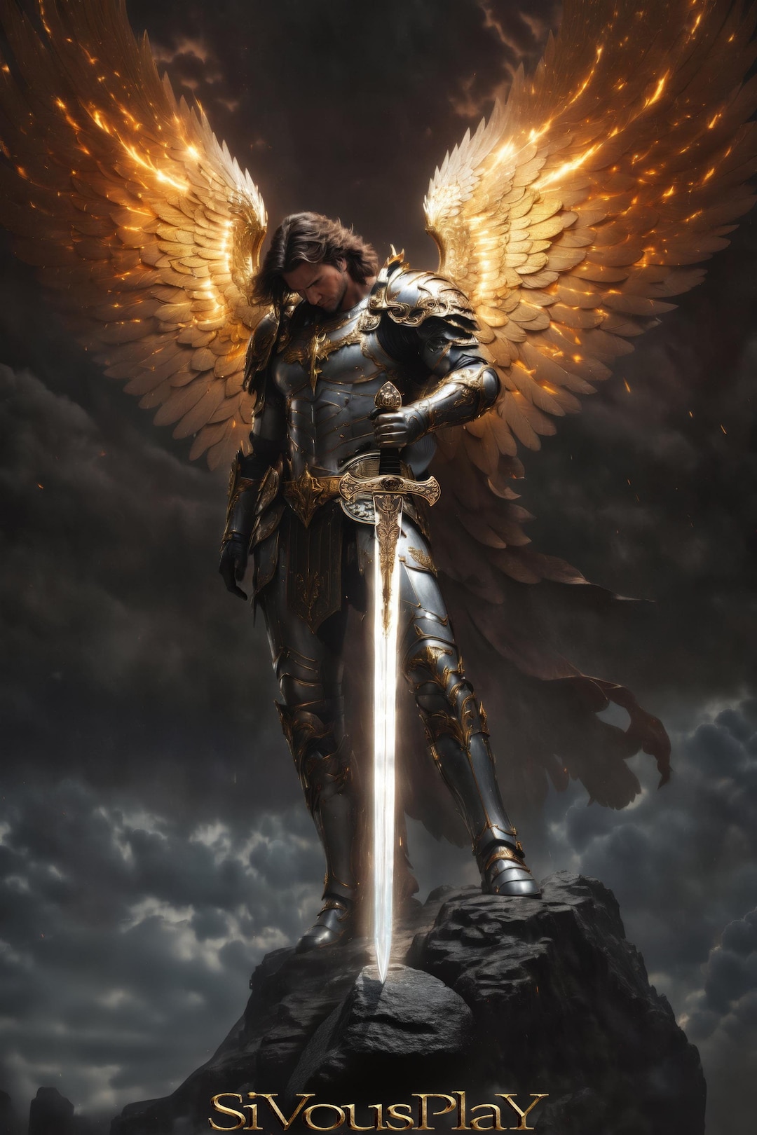 Winged Protector Art Print: Fantasy Legend Digital Download - Etsy