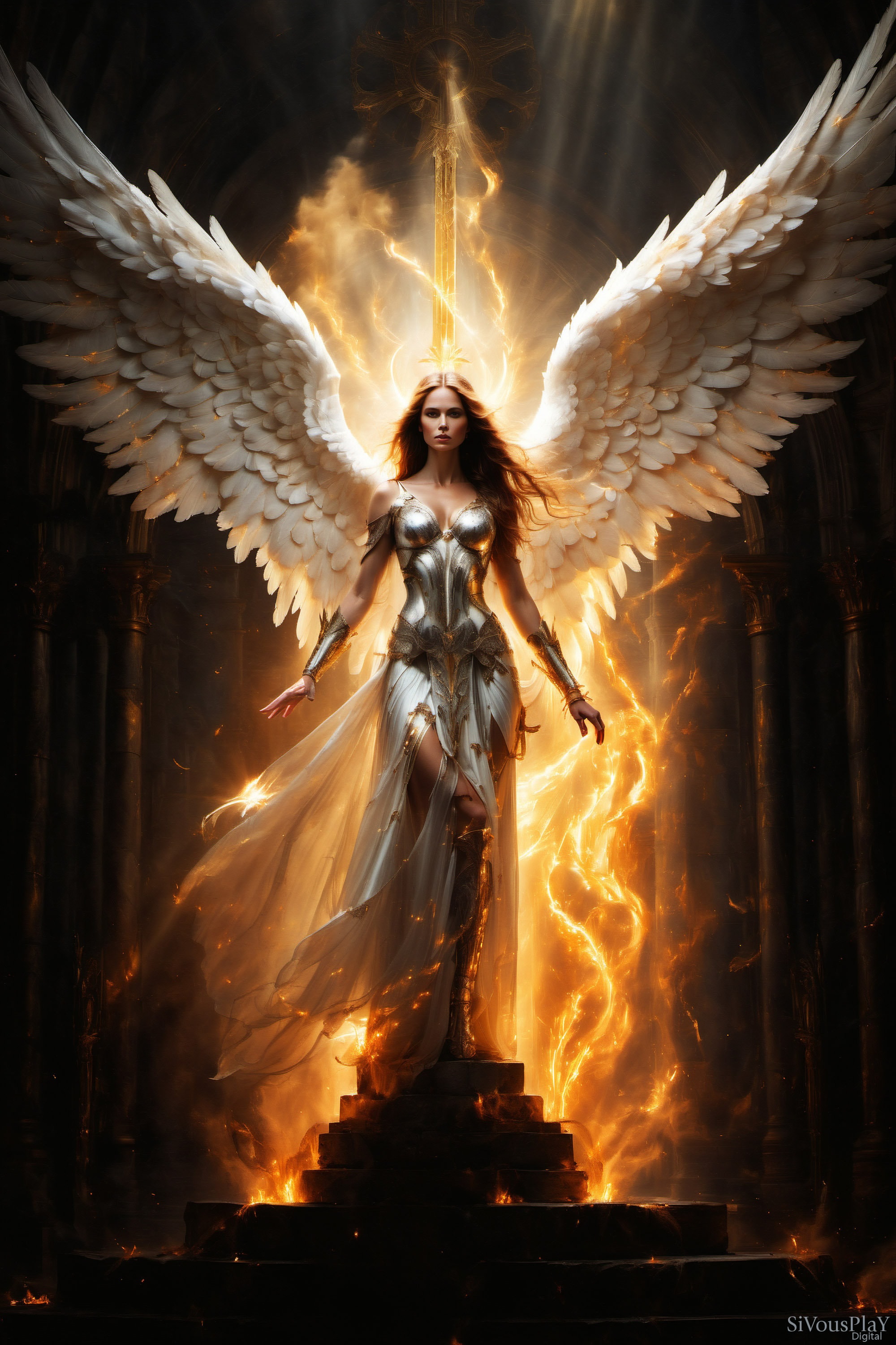 Holy Light Angel Art Print: Fantasy Religious Decor (digital Download ...