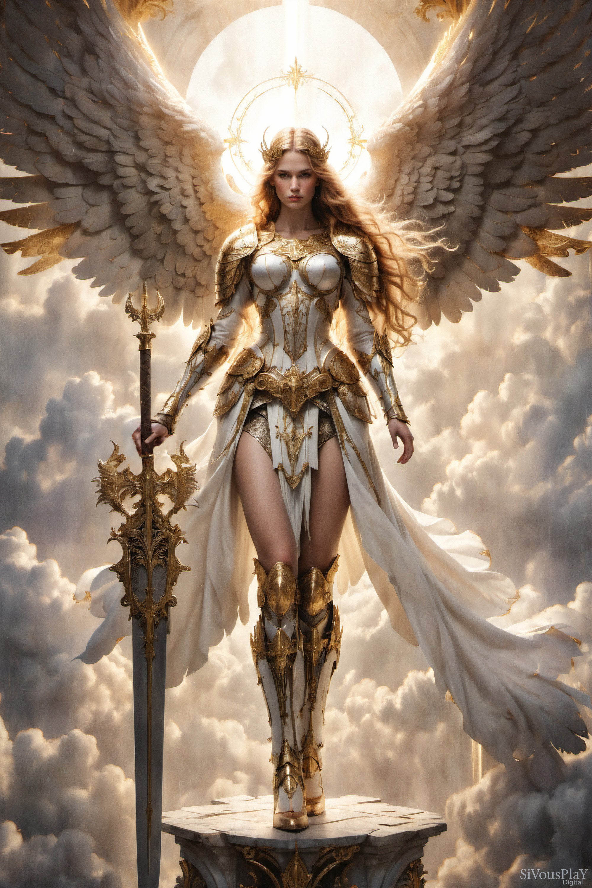 Female Archangel Art Print: Fantasy Digital Poster (digital Download ...