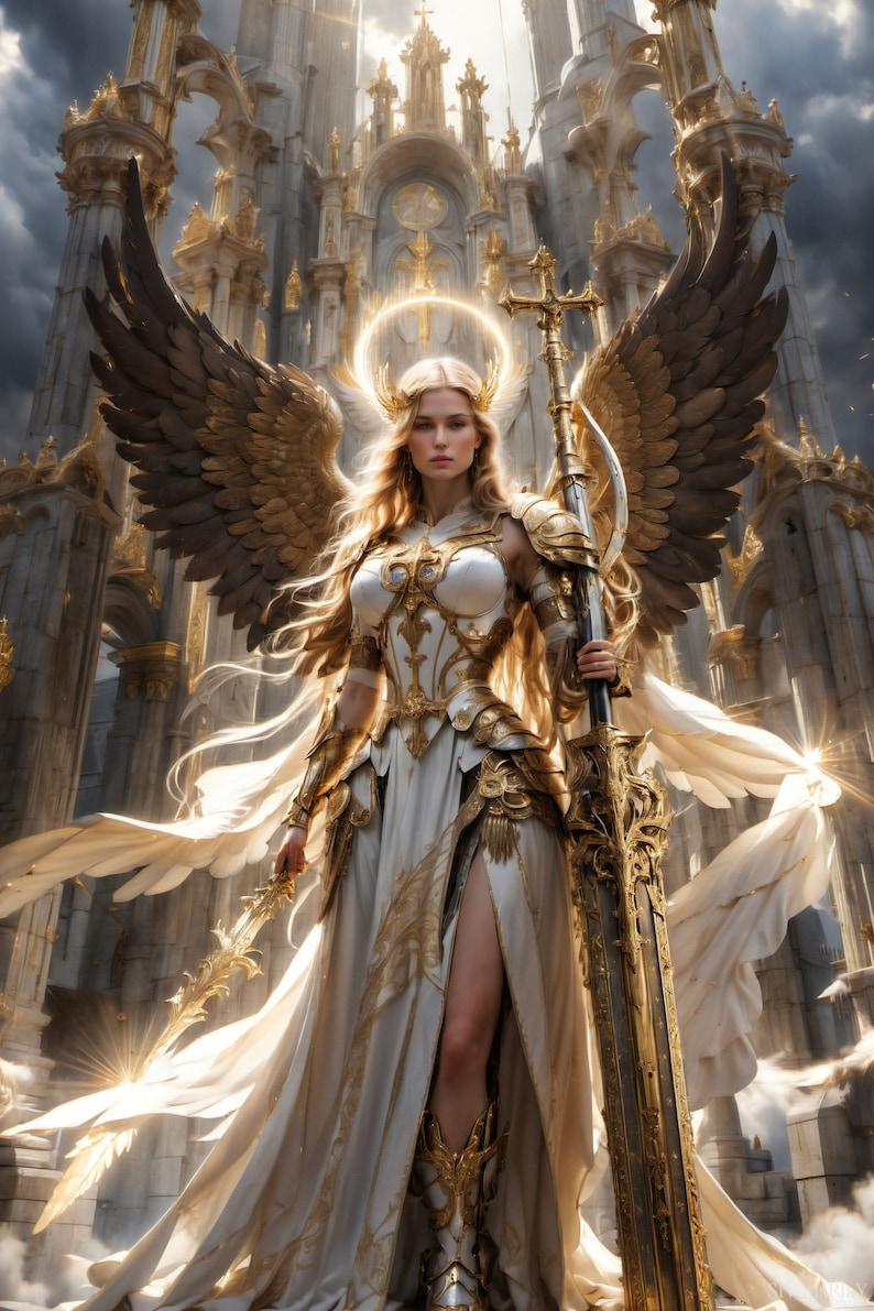 Female Archangel Art Print: Fantasy Digital Poster (digital Download ...