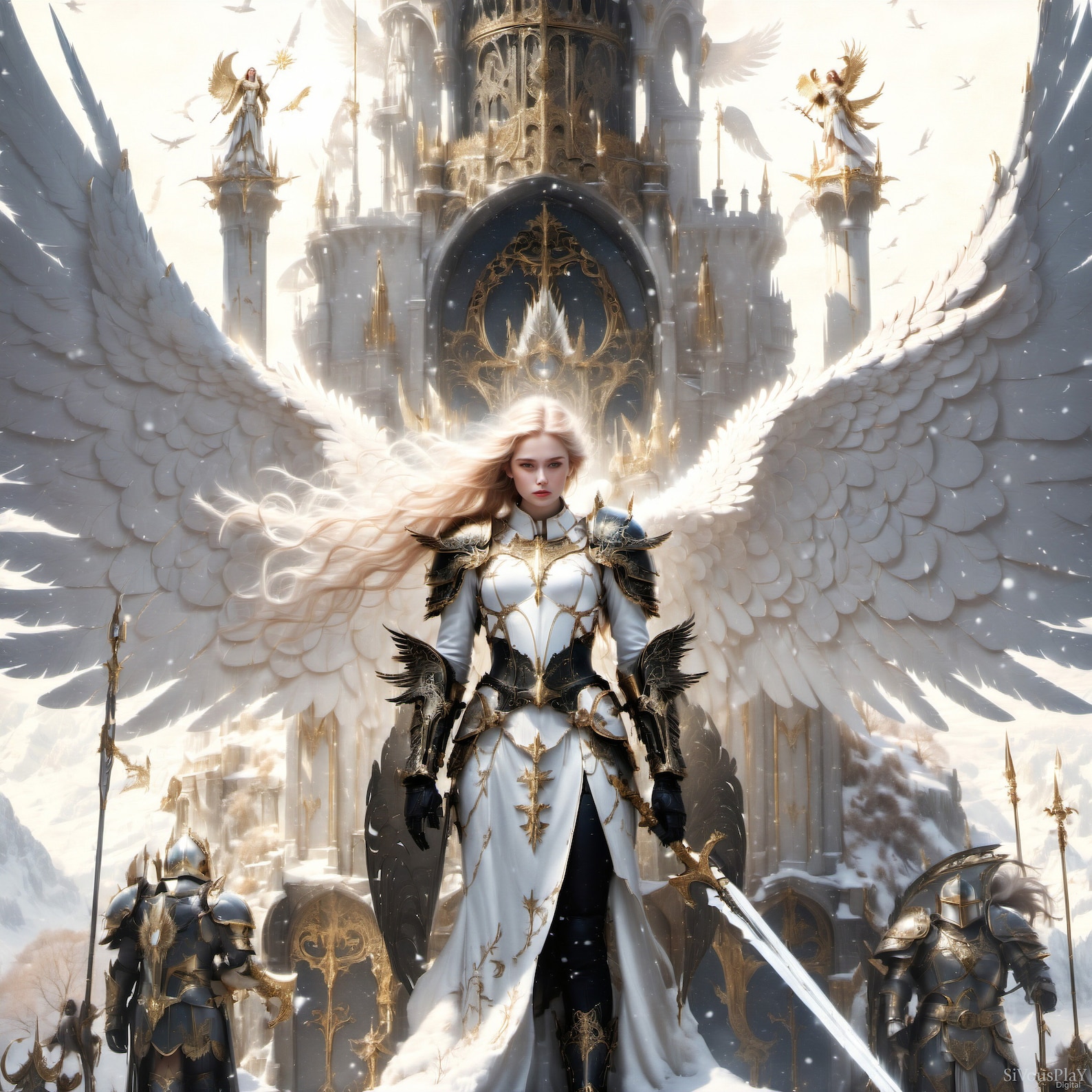 Battle Angels Collection 1, Instant Download, Printable Art, Fantasyart ...