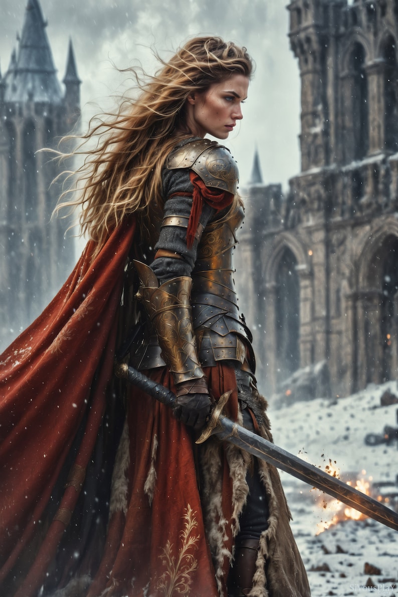 Fantasy Paladin Art Print: Digital Download, Female Knight Poster - Etsy