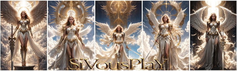 Female Archangel Art Print: Fantasy Legend Digital Poster (instant ...