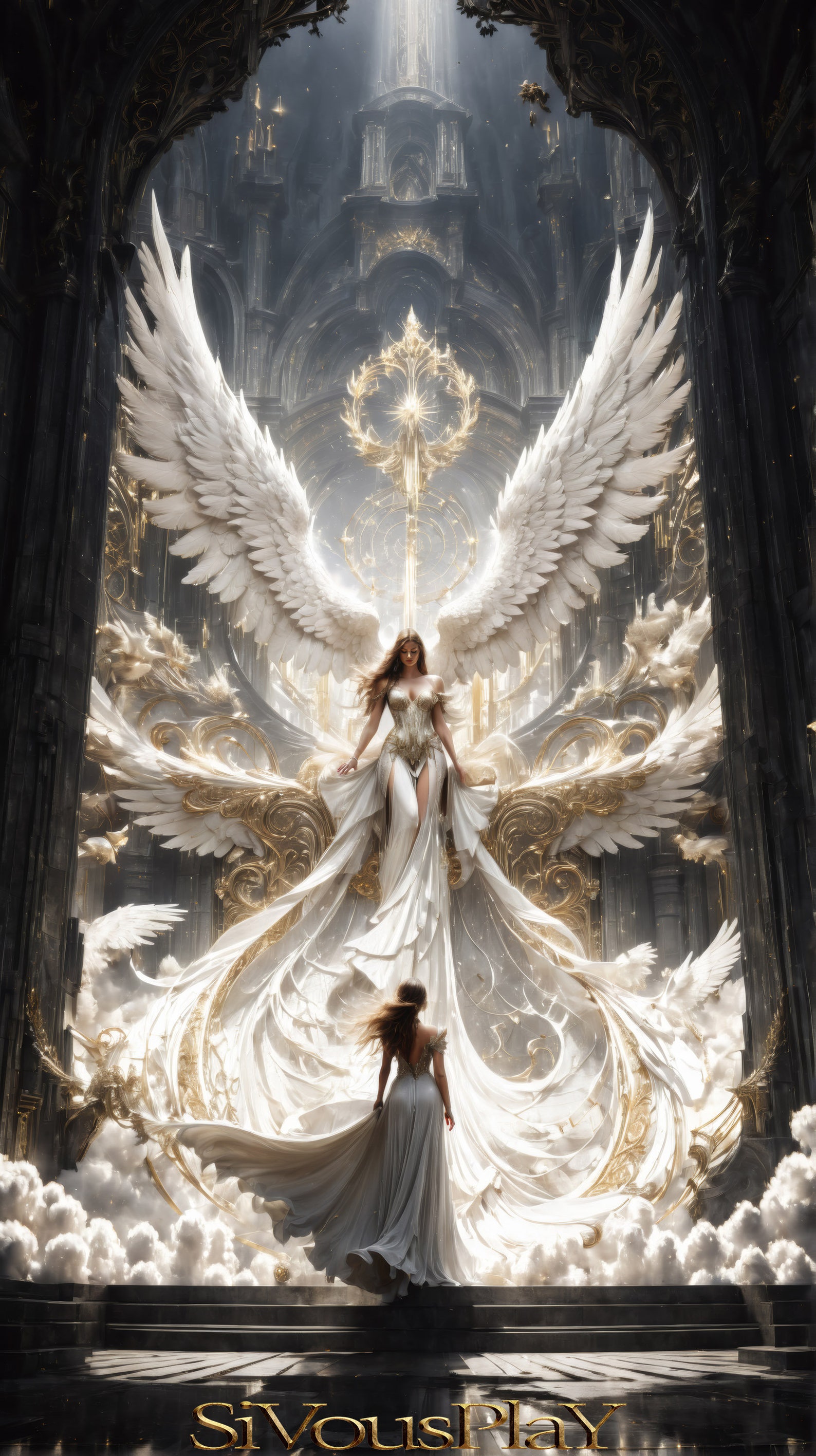 Baroque Angel Digital Art Print: Fantasy Religious Poster (digital ...